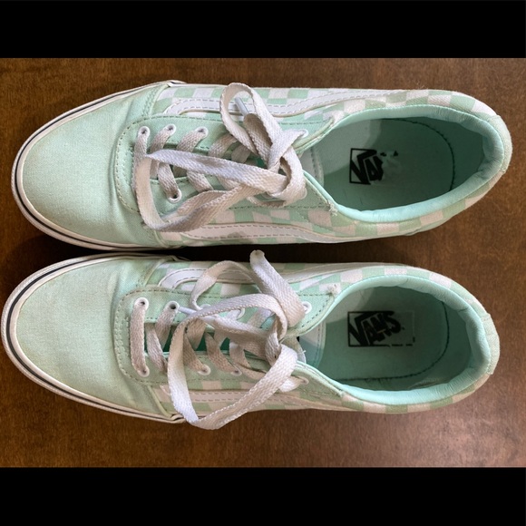 Vans | Shoes | Vans Mint Green Checkered Us Missy 5 | Poshmark